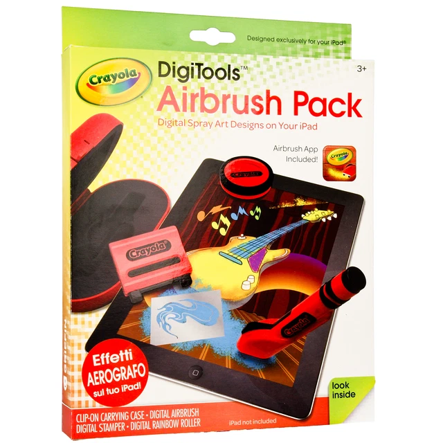 CRAYOLA DIGITOOLS AIRBRUSH Pack Set Dessin Numérique Aérographe Roller ...