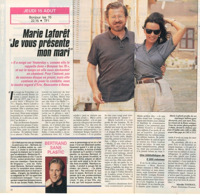 COUPURE DE PRESSE Clipping 1991 Marie Laforêt (1 page1/2) EUR 5,00 - PicClick FR