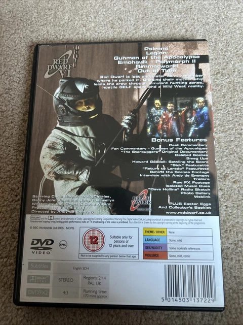 RED DWARF VI DVD the Entire Sixth Series with 3-Hour Bonus, New Sealed ...