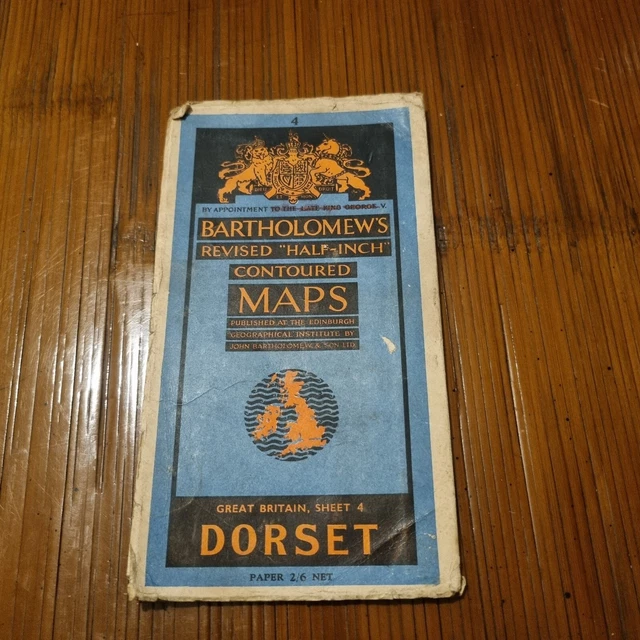 BARTHOLOMEW'S REVISED HALF-INCH Contoured Map Girth Of Dorset Map 4 ...