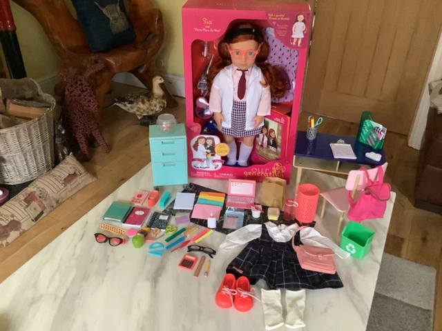 OUR GENERATION TEACHER Doll Sia (New/Box) with School Bureau & Cabinet ...