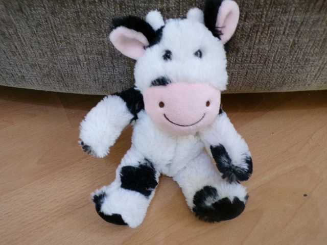 WAITROSE BLACK WHITE Plushie Stuffed Cow Soft Toy 9In £3.39 - PicClick UK