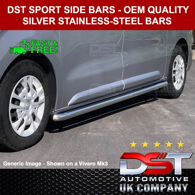 FITS VW T5 T6 Transporter Lwb Sportline Side Bars Crhome Stainless ...