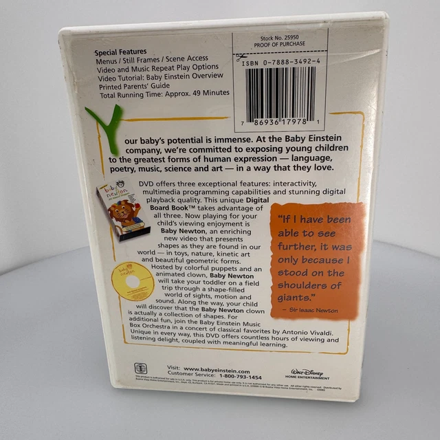 BABY EINSTEIN BABY Newton Discovering Shapes 2004 DVD $18.03 - PicClick CA