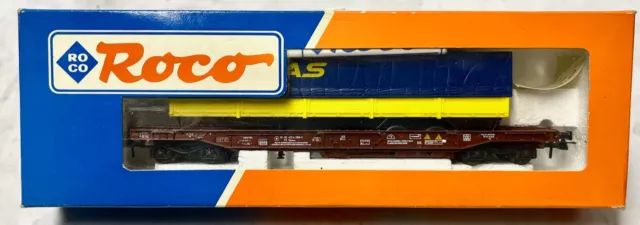 ROCO H0 46352 Taschenwagen mit Sattelauflieger Danzas der FS, OVP ... ROCO H0 46352 Taschenwagen mit Sattelauflieger Danzas der FS, OVP ...