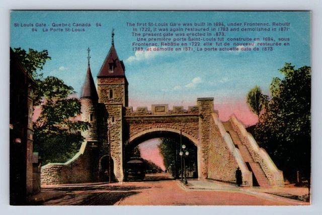 VINTAGE ST LOUIS Gate Quebec Canada Street View Postcard Et $1.99 ...