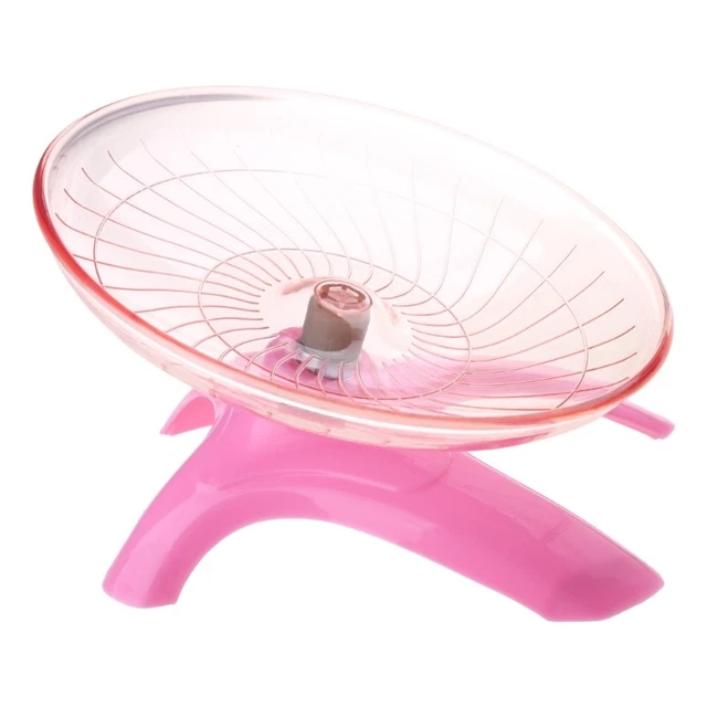 HAMSTER RUNNING WHEEL Mouse Running Disc Toy Silent Flying Saucer Axle ...