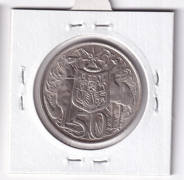AUSTRALIAN: 1966 50 Cent 80% Silver Round Coin In 2X2 Holder .. . $20. ...