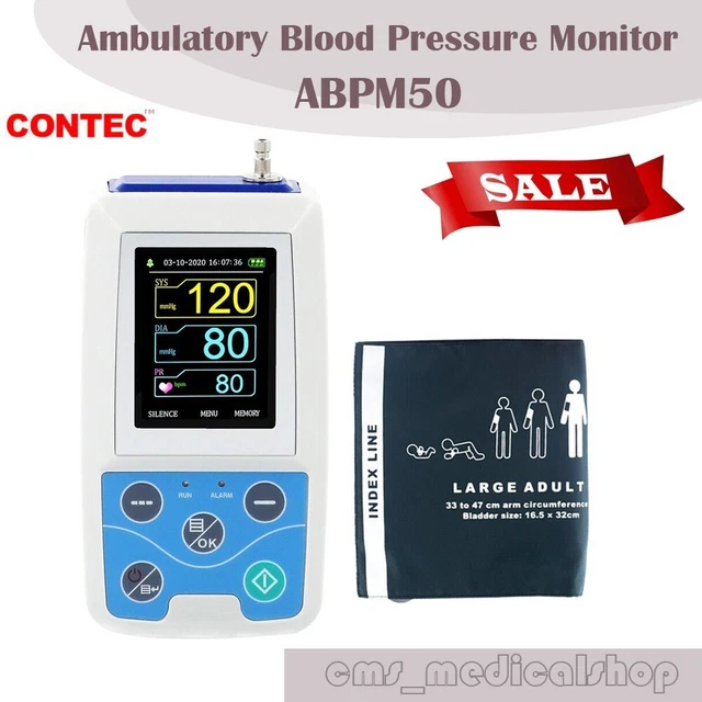 CONTEC AMBULATORY BLOOD Pressure Monitor+USB Software 24h NIBP Holter ...