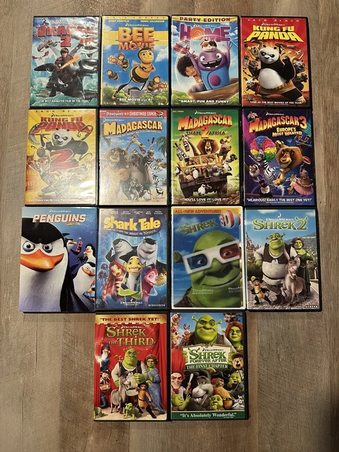 DREAMWORKS ONLY DVD Movie Animated Shrek Kung Fu Panda Kids Children ...
