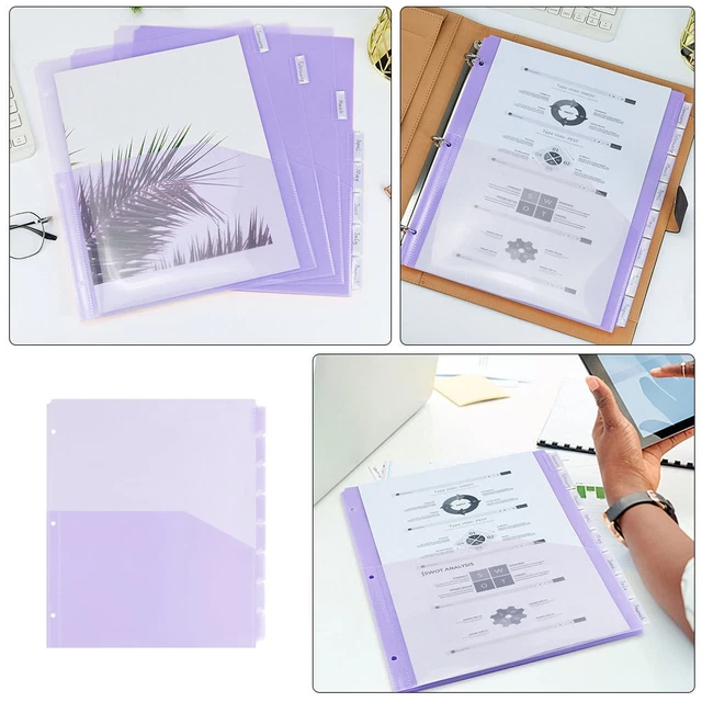 2 SETS DIVIDERS Tabbed Replacement Sheets Binders with Tabs Accessories ...