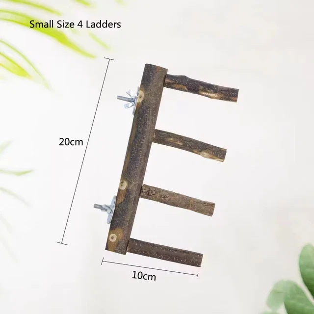 NATURAL APPLE TREE Wood Pet Parrot Raw Wood 4/5/7 Ladders Stand Rack ...