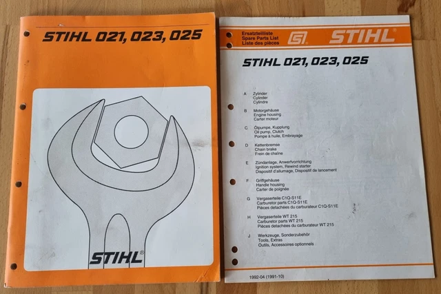 STIHL REPARATURANLEITUNG WERKSTATTHANDBUCH Motorsäge 021 023 025 ...