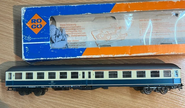 ROCO 4265 DB Blue And Cream 1/2nd Class coach HO 1:87 £10.00 - PicClick UK