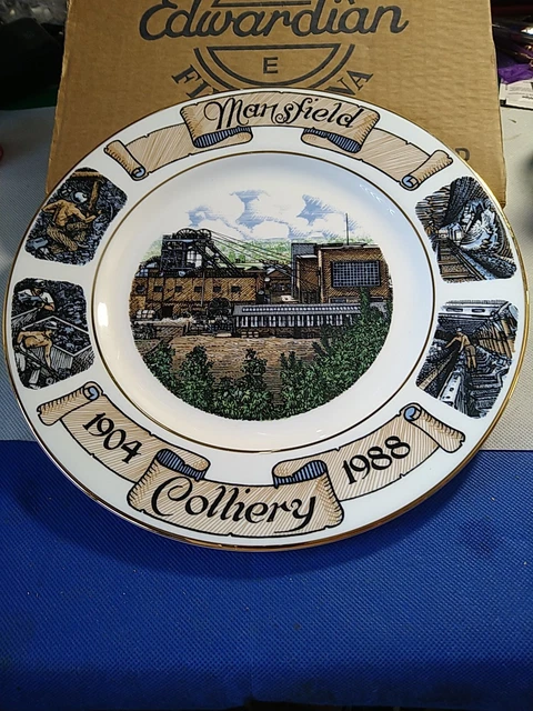 MANSFIELD COLLIERY, 1904-1988, Edwardian Fine Bone China Plate. 1st Edt ...