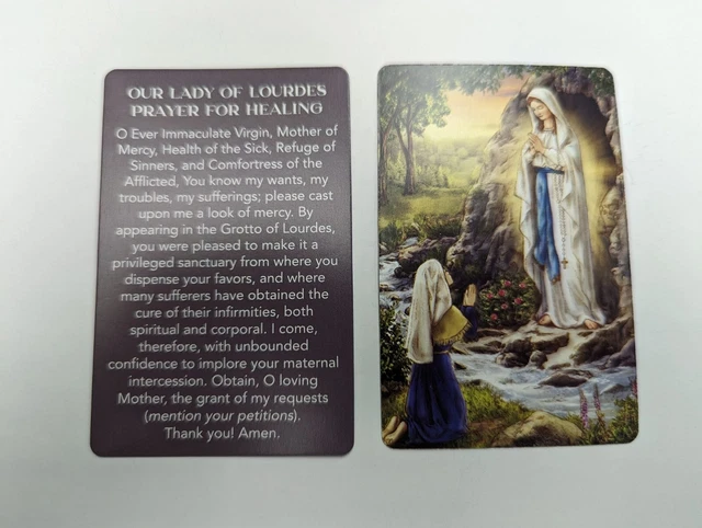 OUR LADY OF LOURDES PRAYER FOR HEALING (Lot of 2 Laminated Catholic prayer cards £2.86 - PicClick UK