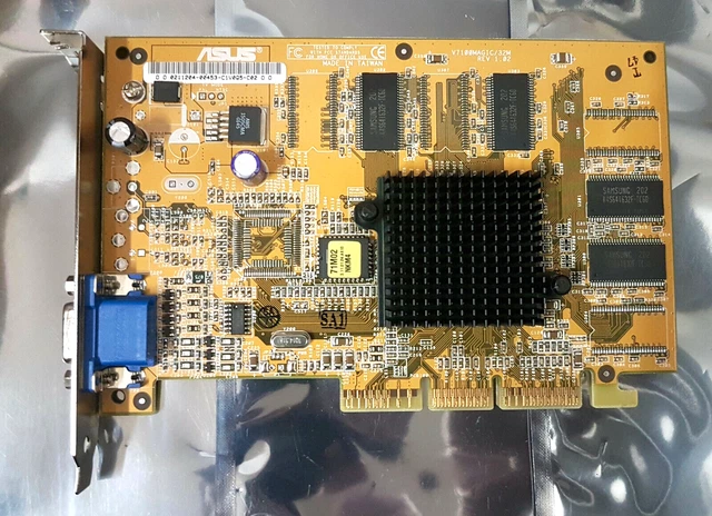 VINTAGE ASUS V7100MAGIC/PURE/32M/SE/U Nvidia GeForce 2 MX200 AGP 32M ...