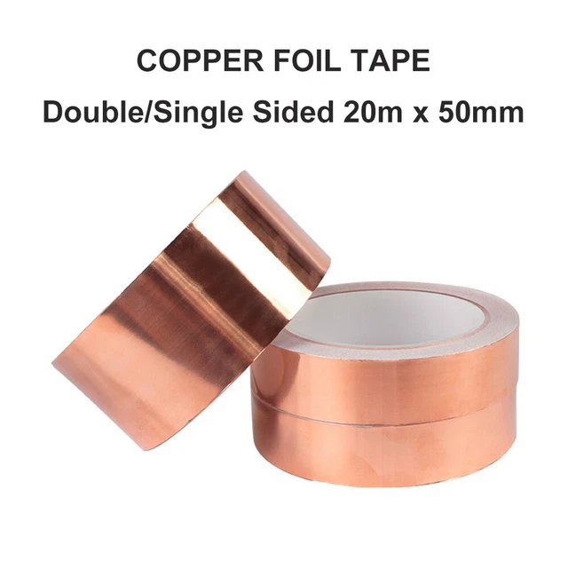 20M X 50MM Double Sided Copper Foil Tape EMI Shielding Conductive ...