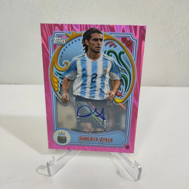 TOPPS FILETEADO 2023 ROBERTO AYALA ARGENTINA AUTO #50 Rosa 21/50 ...