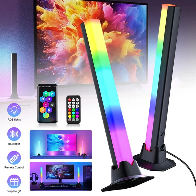 2X SMART RGB LED Light Bars Color Changing TV Backlight Game Ambient ...