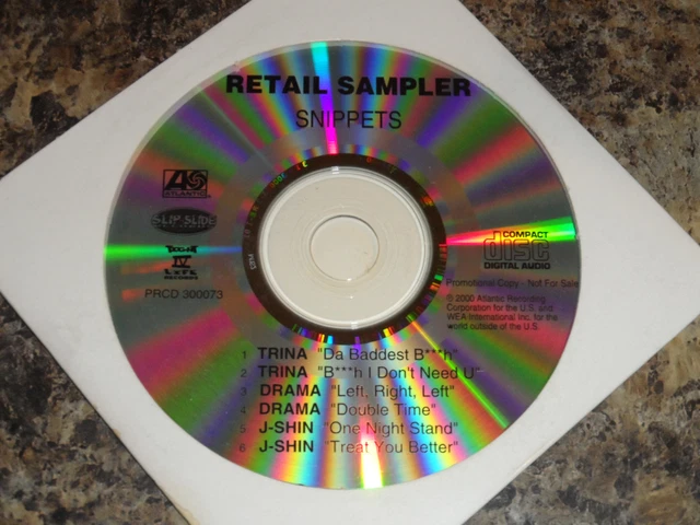 RETAIL SAMPLER SNIPPETS Slip-N-Slide PROMO CD - Trina Drama J-Shin Rare ...