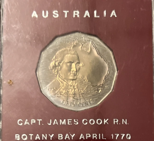 1970 AUSTRALIAN CAPTAIN Cook Commemorative 50 Cent Coin In A Case. EUR ...