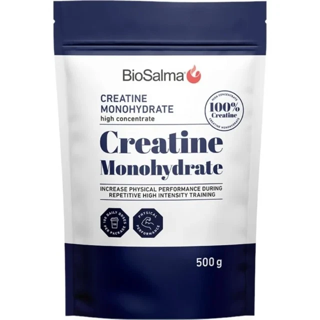 BIOSALMA CREATINE MONOHYDRATE 500g Pure Creatine Powder No Additives £ ...