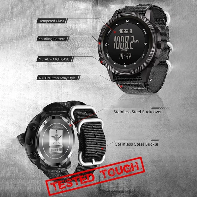 MONTRE HOMME MULTI Fonctionnelle pour NORTH Edge AP46 avec Affichage ...