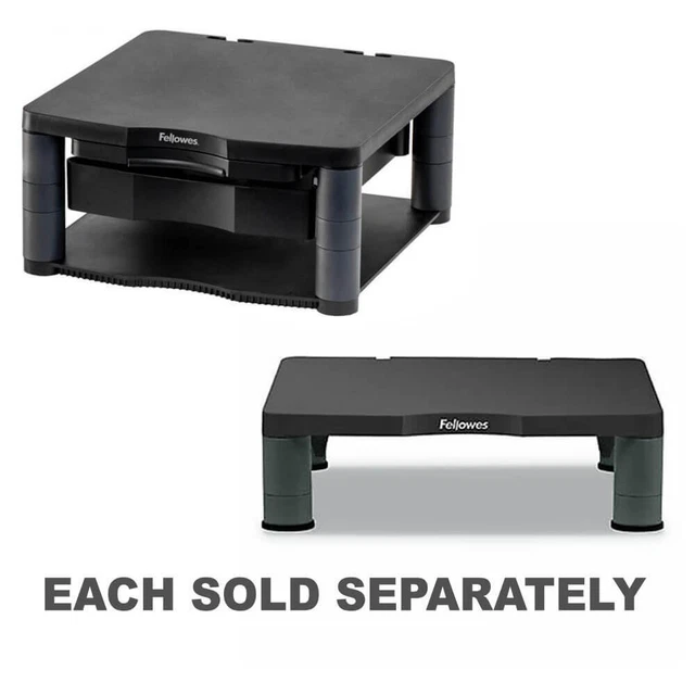 FELLOWES MONITOR RISER Graphite 3 Stacking Height Adjustments Non Skid ...