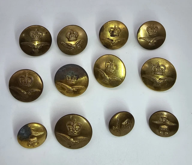 COLLECTION OF 12 WW2 RAF Royal Air Force Uniform Buttons £14.14 ...