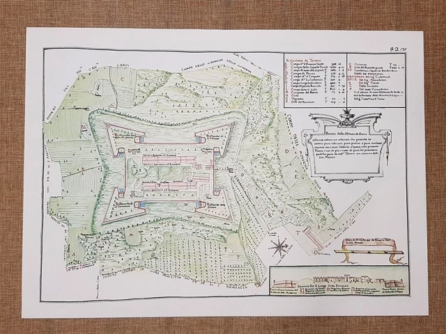 MAP MAP PLANTA della Fortezza di Siena Tuscany in 700 lithograph £22.84 ...