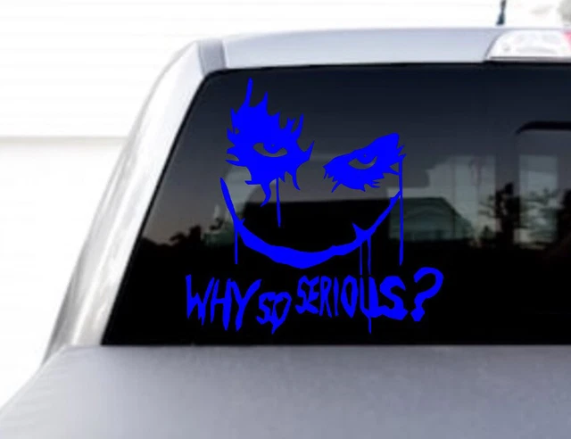 BLUE JOKER WHY So Serious STICKER VINYL DECAL SUICIDE SQUAD HARLEY ...