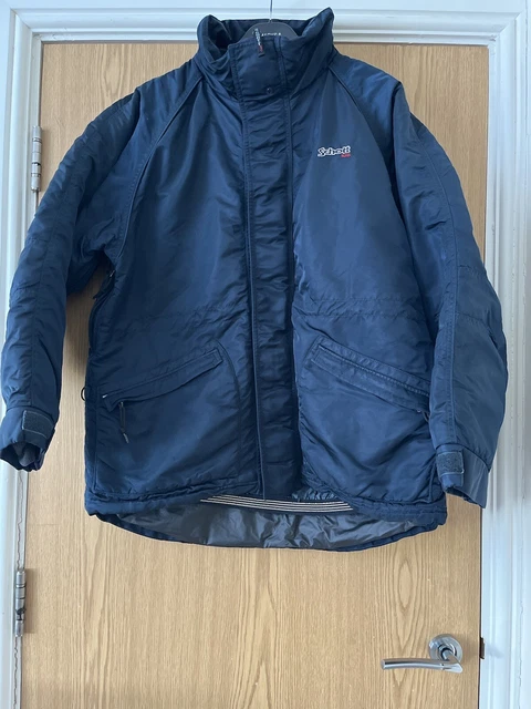 MENS SCHOTT NYC HOLLOFIL Blue / Green Warm Parka Coat Uk Size Medium £ ...