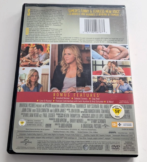 TRAINWRECK (DVD, 2016) Unrated Edition, Amy Schumer, Bill Hader ...