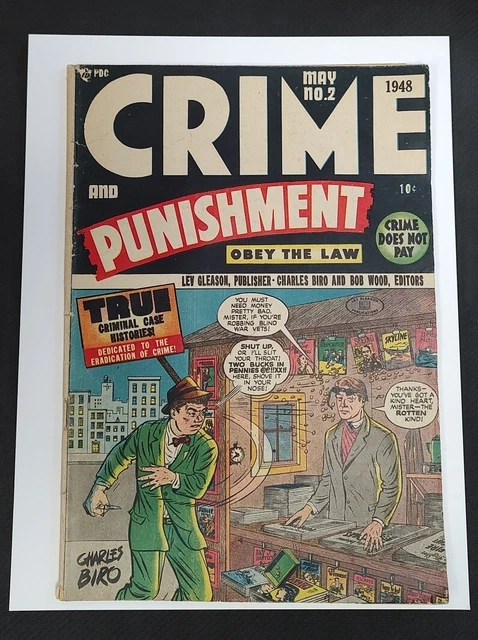 CRIME AND PUNISHMENT Comic #2 Golden Age Lev Gleason Sehr guter Zustand ...