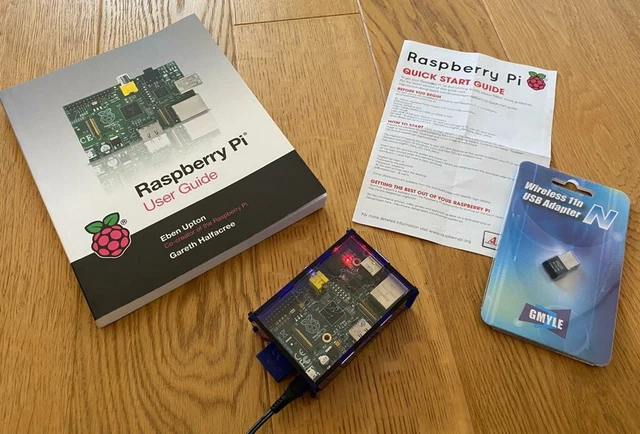 RASPBERRY PI MODEL B Rev 2 w/ Laser-cut Case, User Guide, Wi-Fi Adapter ...