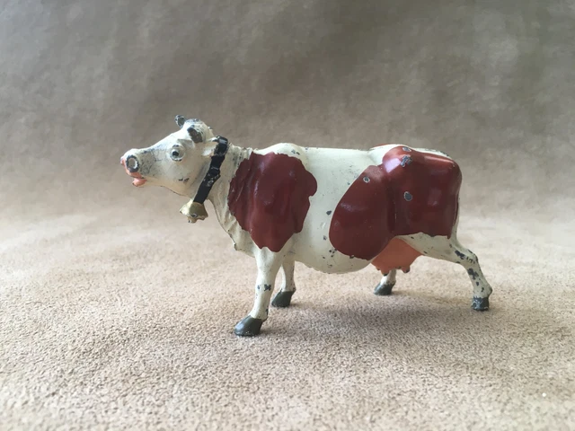 BRITAINS / WENDAL Vache Bi-Colore En Plomb Ancienne Figurine Peinte A ...