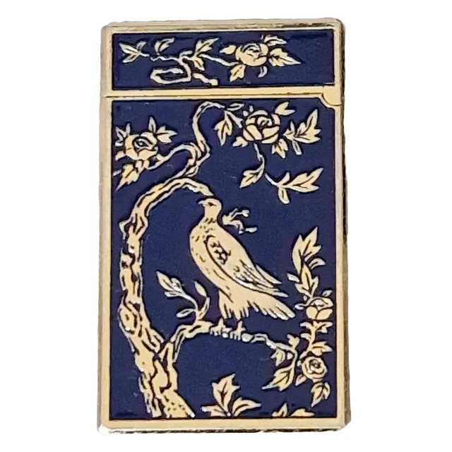 BRIQUET EXTRA PLAT Penguin Duke DX Japan emaillé décor en relief fumeur ...