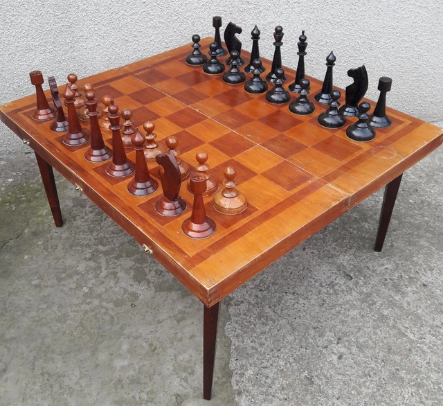 TAVOLO DA SCACCHI gigante raro e grande 1985 Torneo vintage URSS Legno ...