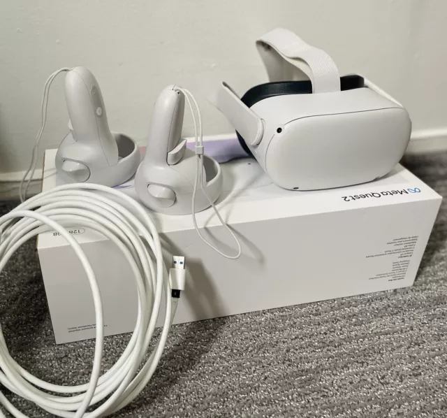Meta Oculus Quest 2 128gb Vr Headset With Extended Charging Cable 166