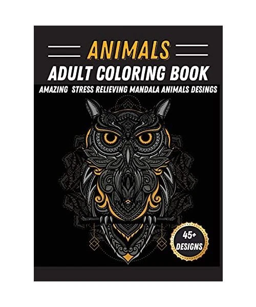 ANIMALS ADULT COLORING Book: Unique Animal Mandala Designs Stress Relieving Colo EUR 5,89 ...