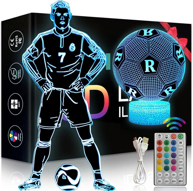 2 PATTERNS RONALDO Football 3D Night Light CR Gifts: Football Fans ...