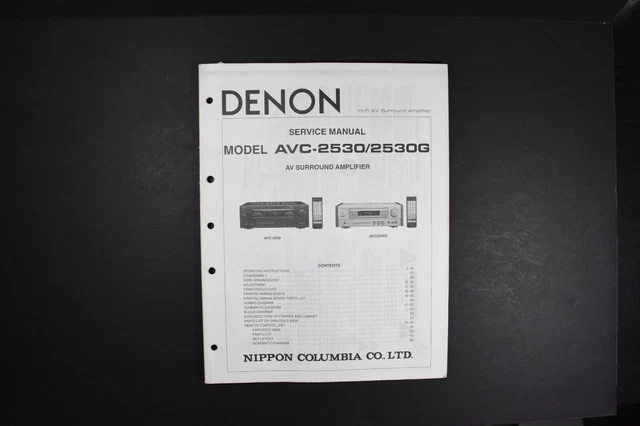 DENON AVC-2530 AVC-2530G AV Surround Amplifier Service Manual - Genuine ...