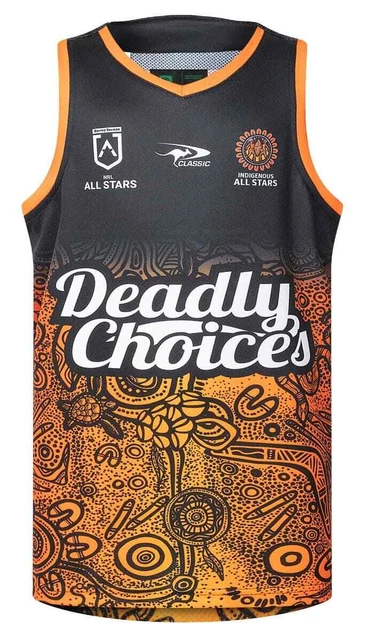 INDIGENOUS ALL STARS 2025 NRL Kids Training Singlet Sizes 6-14 BNWT $59 ...