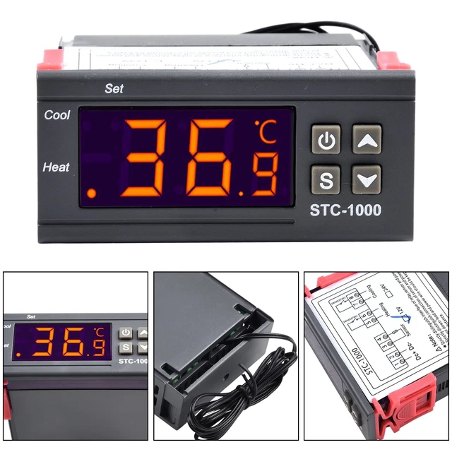 THERMOSTAT NUMÉRIQUE CONTRÔLEUR de température d'écran LCD STC1000 12V24V110 EUR 13,94 - PicClick IT