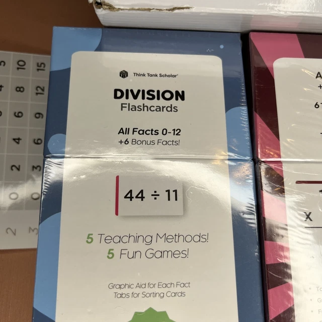 THINK TANK SCHOLAR Math Flash Cards & Dice Bundle Multiplication ...