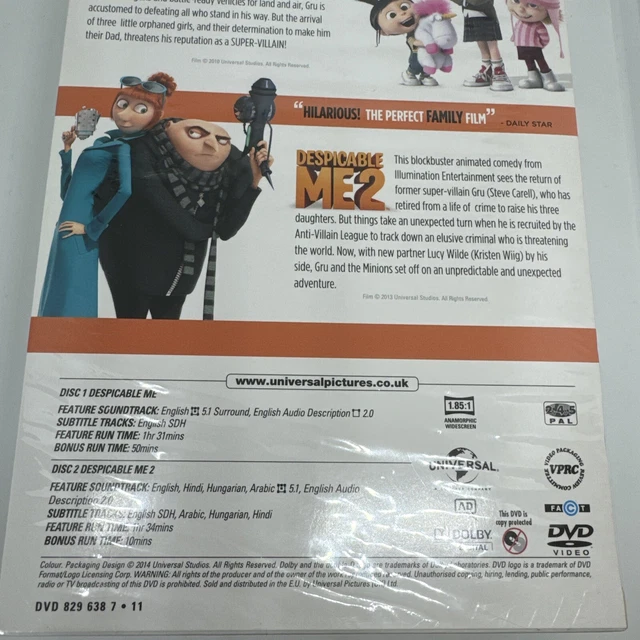 DESPICABLE ME + Despicable Me 2 DVD Boxset New and Sealed EUR 17,98 ...