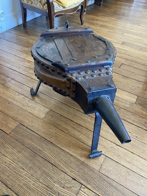 GRAND SOUFFLET DE Forge Ancien XIX ème Bois Cuir Et Métal EUR 110,00 ...