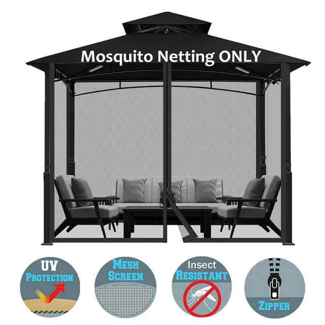 REPLACEMENT MESH MOSQUITO Netting Screen Wall for 10'x10' 10'x12' 12 ...