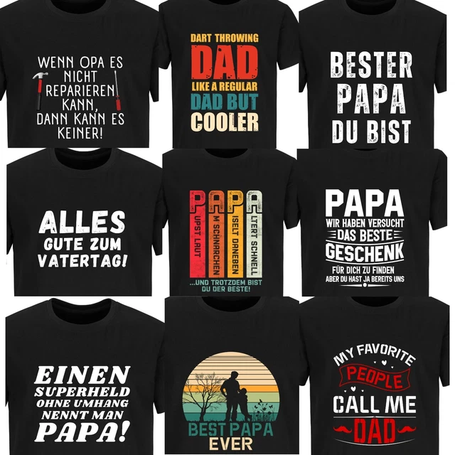 T-SHIRT PAPA VATERTAG Sprüche Lustig Fun Ironie Sarkasmus witzig Vater ...